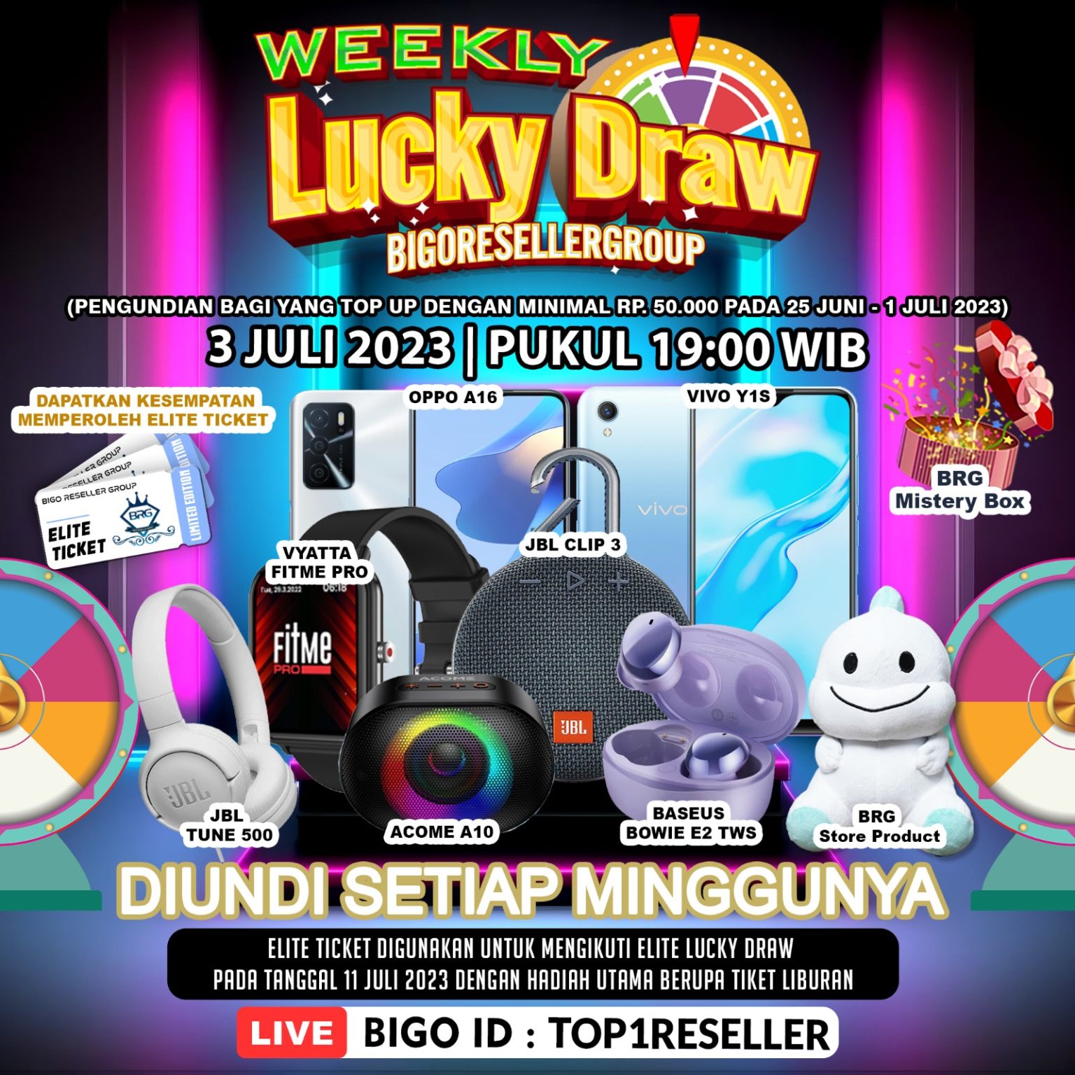Weekly Lucky Draw – 3 Juli 2023 - Bigo Reseller Group – Top Up Diamond Bigo Tercepat dan Termurah