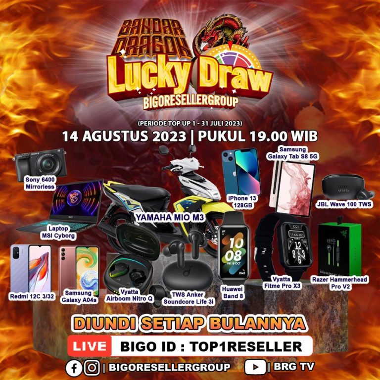 BRG Bandar Dragon Lucky Draw - Agustus 2023 - Bigo Reseller Group – Top Up Diamond Bigo Tercepat ...